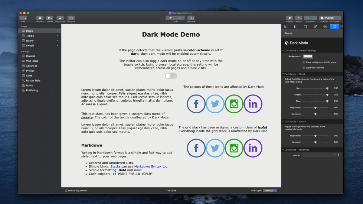 Dark Mode Stacks Addon by RW Pro Dev