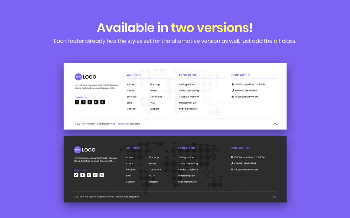 Footers Pack Stacks Addon by RW Pro Space