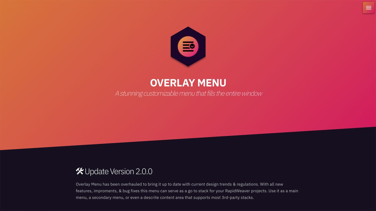 Overlay Menu Stacks Addon by One Little Designer Overlay Menu Stacks Addon by One Little Designer